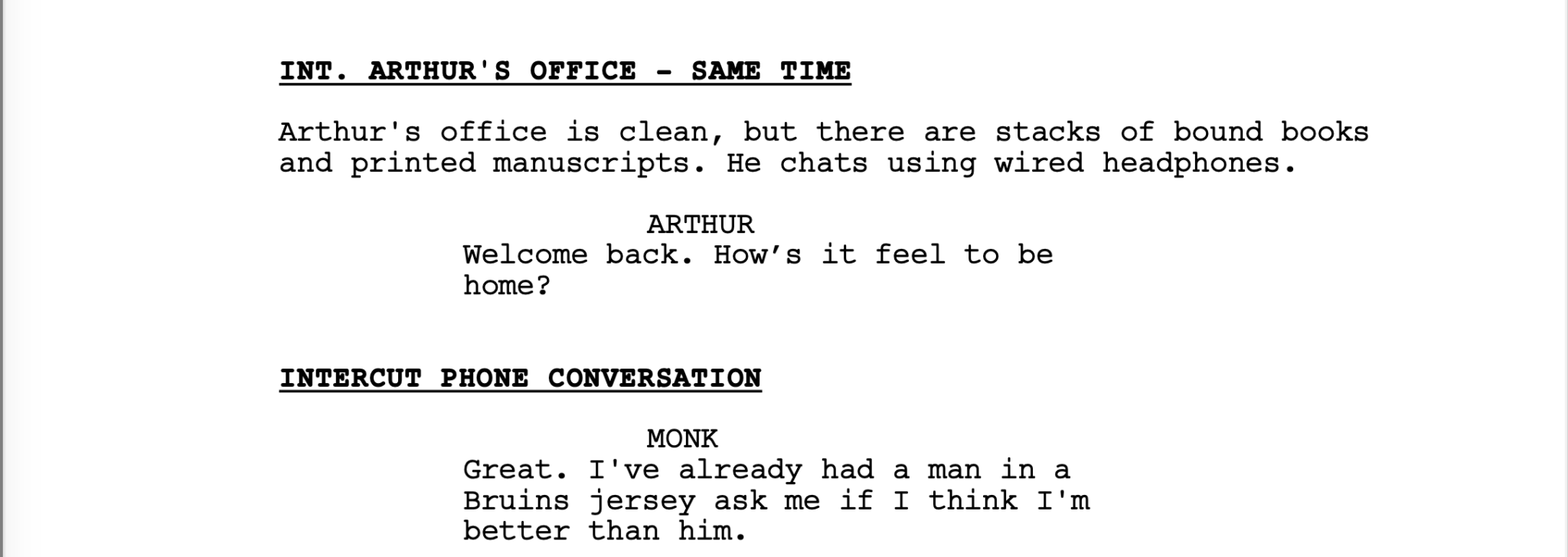 Q. How to Format Phone Conversations? - Modern Screenplay