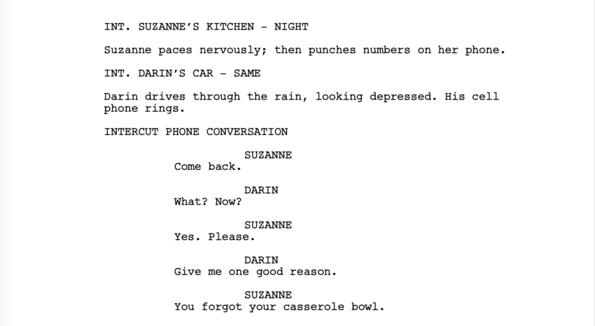 Q. How to Format Phone Conversations? - Modern Screenplay