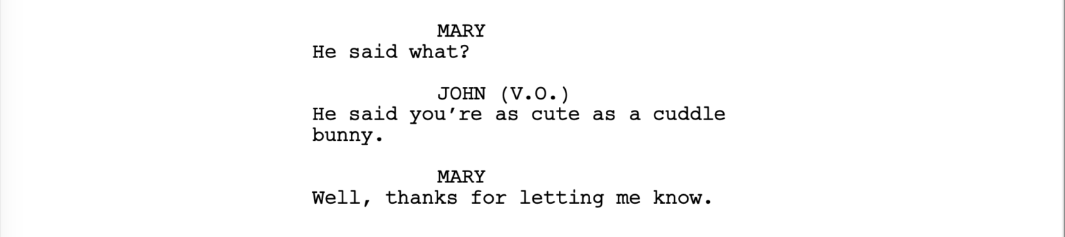 Q. How to Format Phone Conversations? - Modern Screenplay