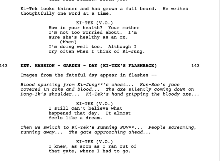 Q. How to Format a Flashback? - Modern Screenplay
